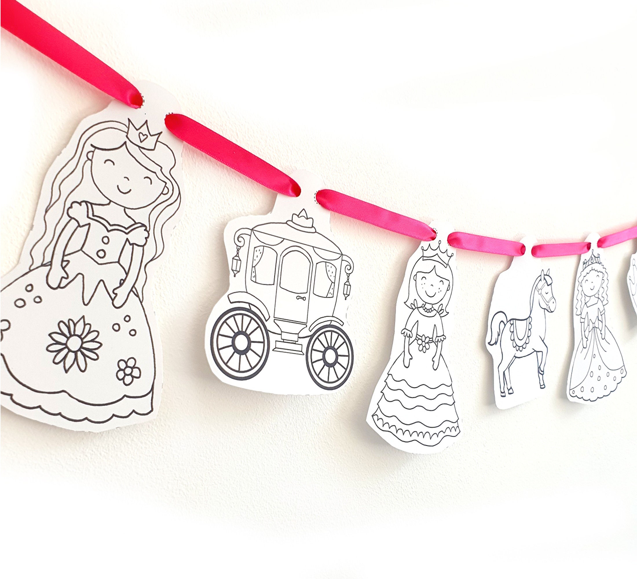 Princess Bunting, Princess Party Banner, Paper Craft Kit, Cut and ...