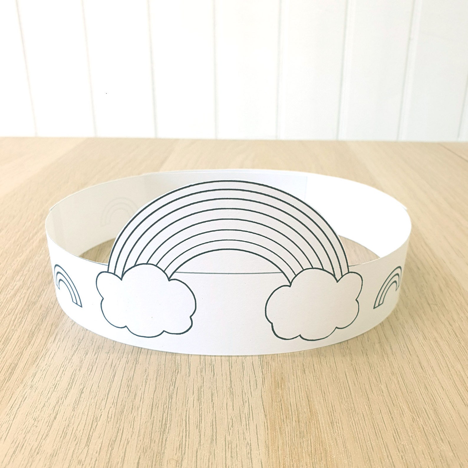 Rainbow Paper Crown, Rainbow Party Crown, Cut and Colour, Party ...