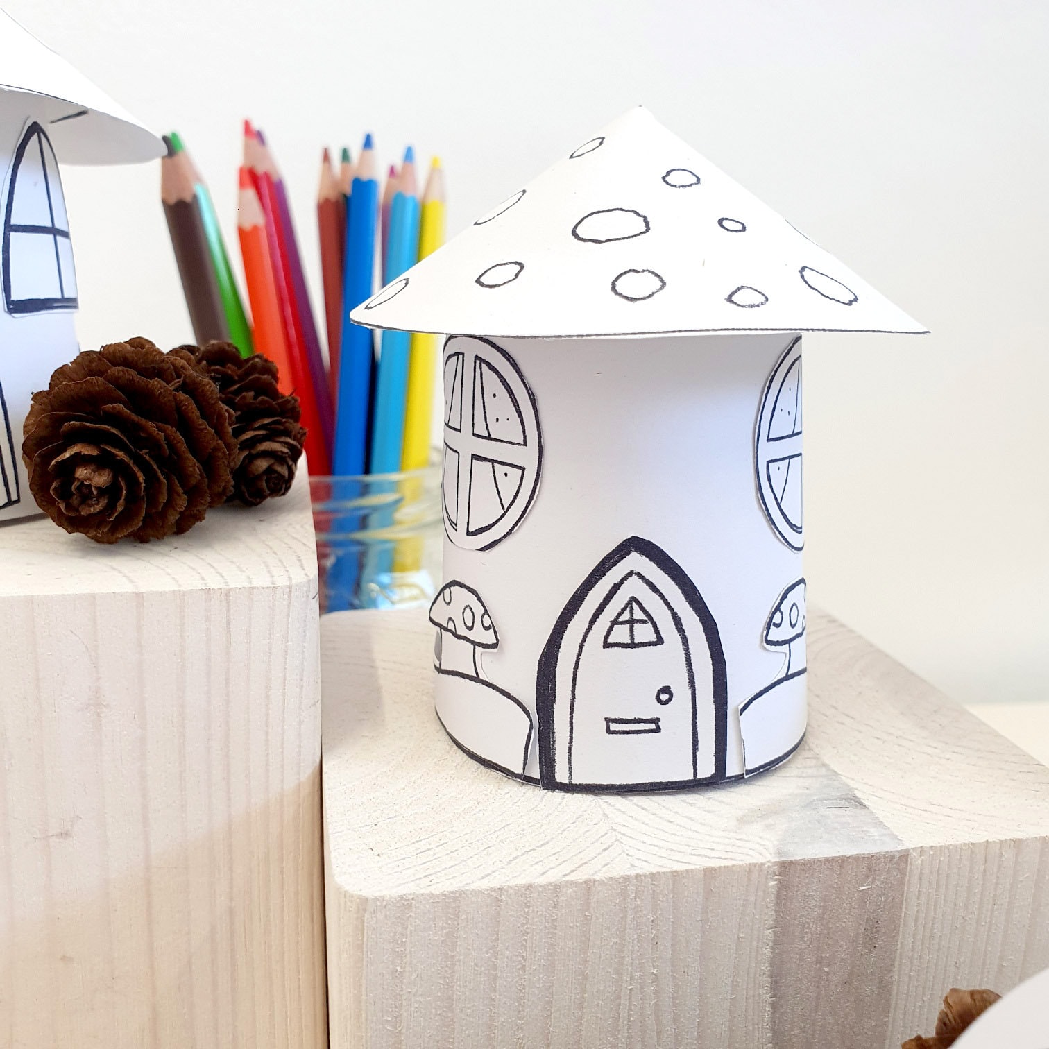 Printable Paper Fairy House Craft Kit: Cut & Color Activity (PDF) - Etsy