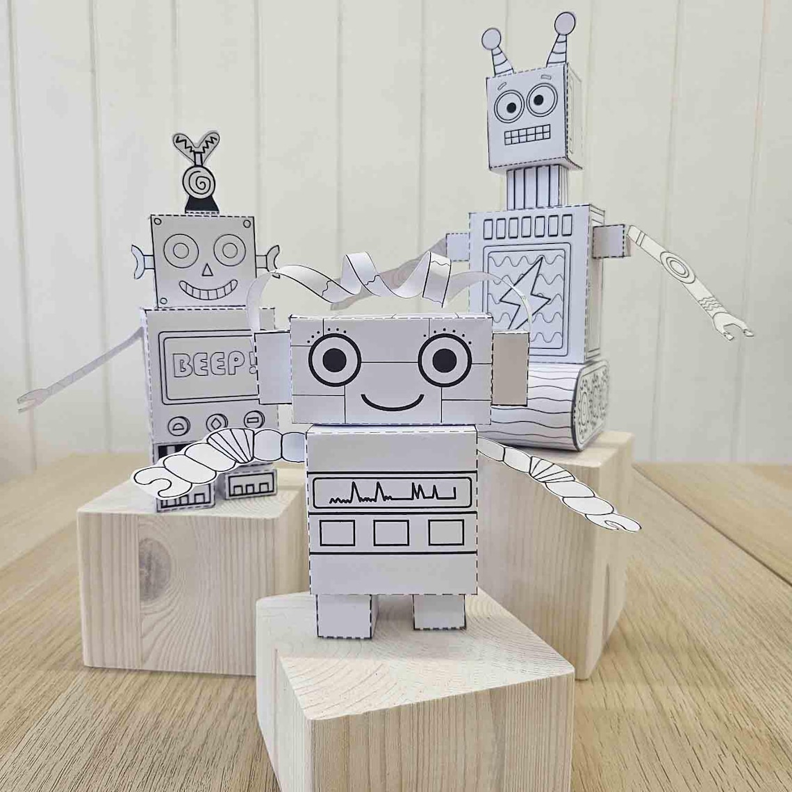 Printable Paper Robots: STEM Craft Activity for Kids (PDF Download) - Etsy