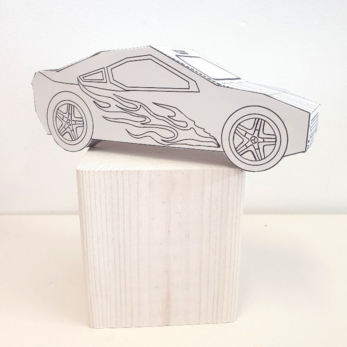 Printable Paper Sports Car Craft Kit: Cut and Color Activity (digital ...