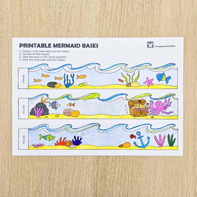 Mermaid Paper Craft Kit: Crafts for Kids, Cut and Colour (digital ...