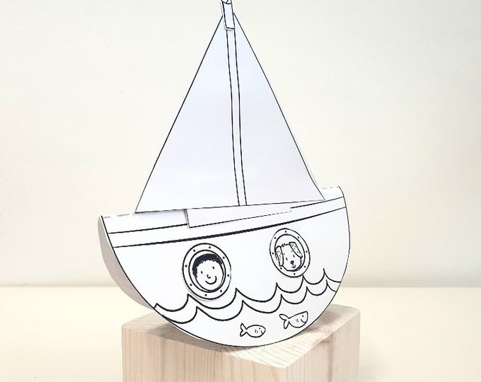 Printable Speedboat Craft Template | Transportation Craft | Color, Cut ...