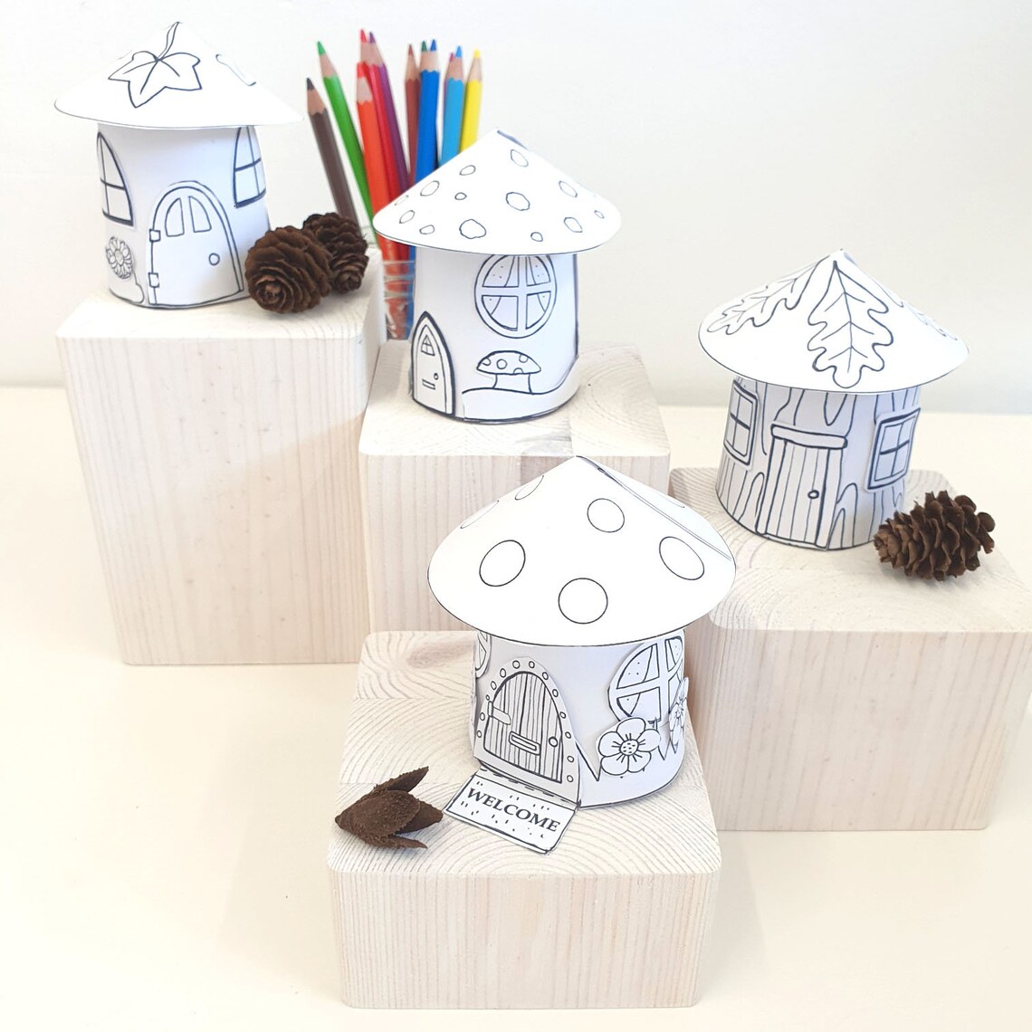 Paper FAIRY HOUSES Printable Activity Paper Craft Kit Cut - Etsy Canada