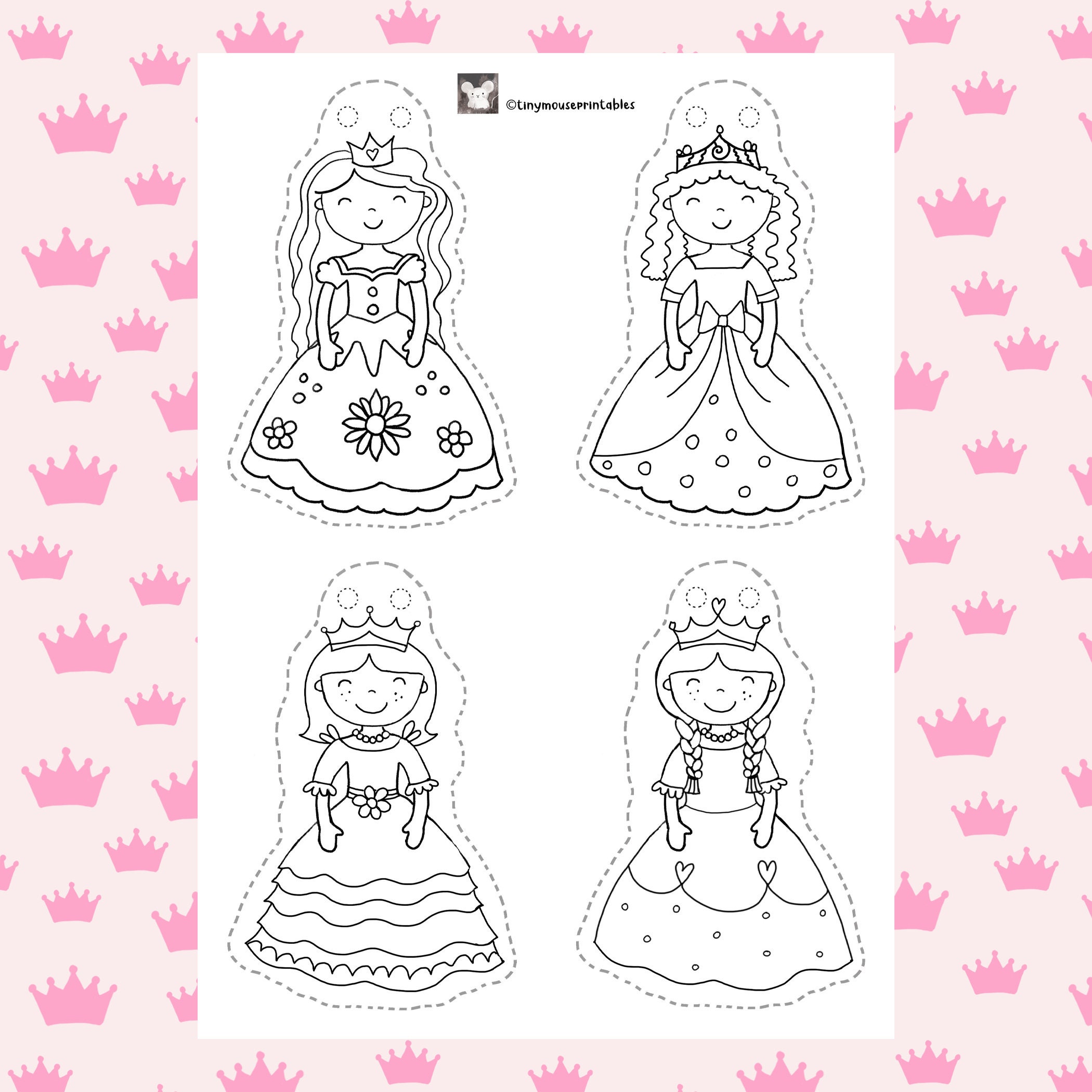 Princess Bunting, Princess Party Banner, Paper Craft Kit, Cut and ...