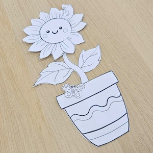 Sunflower Paper Craft Kit: Cut and Color Activity (digital Download) - Etsy