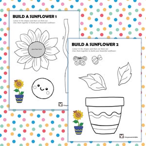 Sunflower Paper Craft Kit: Cut and Color Activity (digital Download) - Etsy