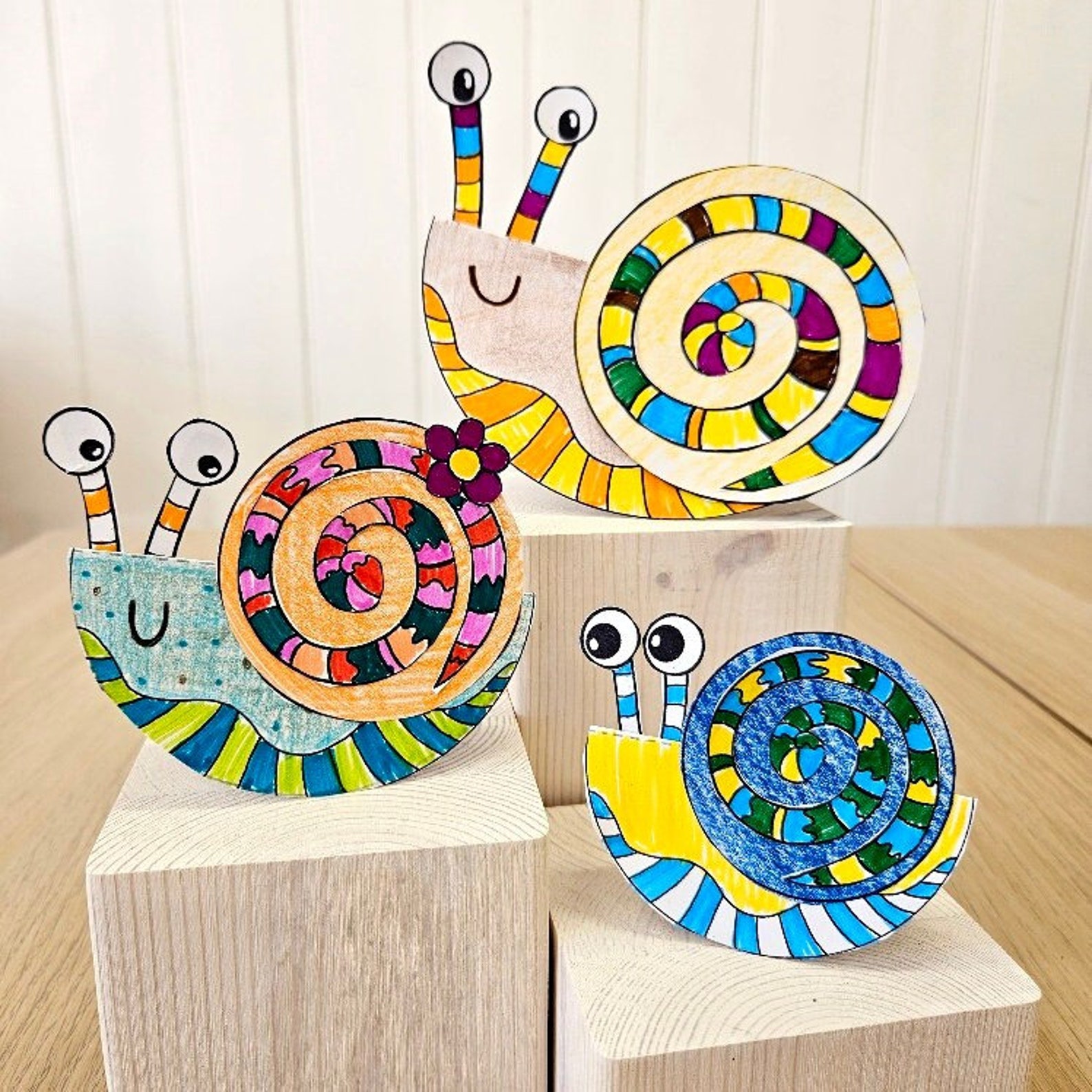Build a Rocking Paper Snail Family, Snail Printable, Activity Sheets ...