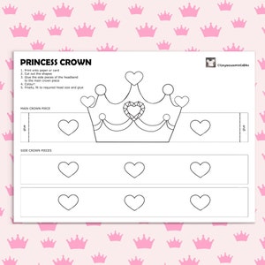 Princess Paper Crown: Cut and Colour Party Activity (digital Download ...
