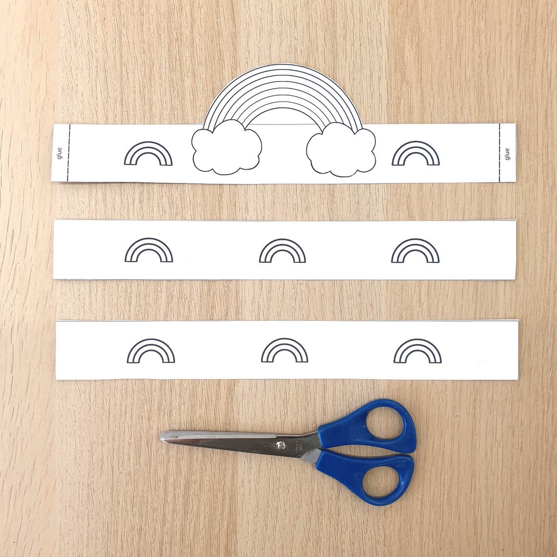 Rainbow Paper Crown, Rainbow Party Crown, Cut and Colour, Party ...