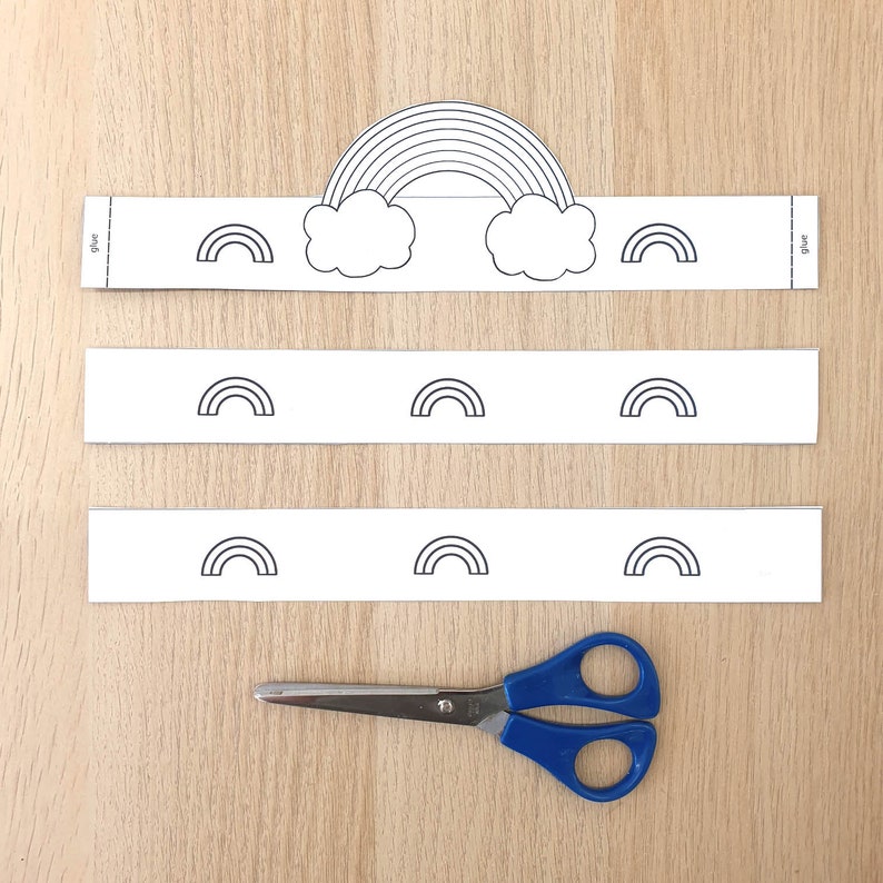 Rainbow Paper Crown, Rainbow Party Crown, Cut and Colour, Party ...