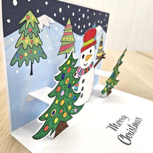 Christmas Printable Pop up Cards, Christmas Craft Greetings Cards ...