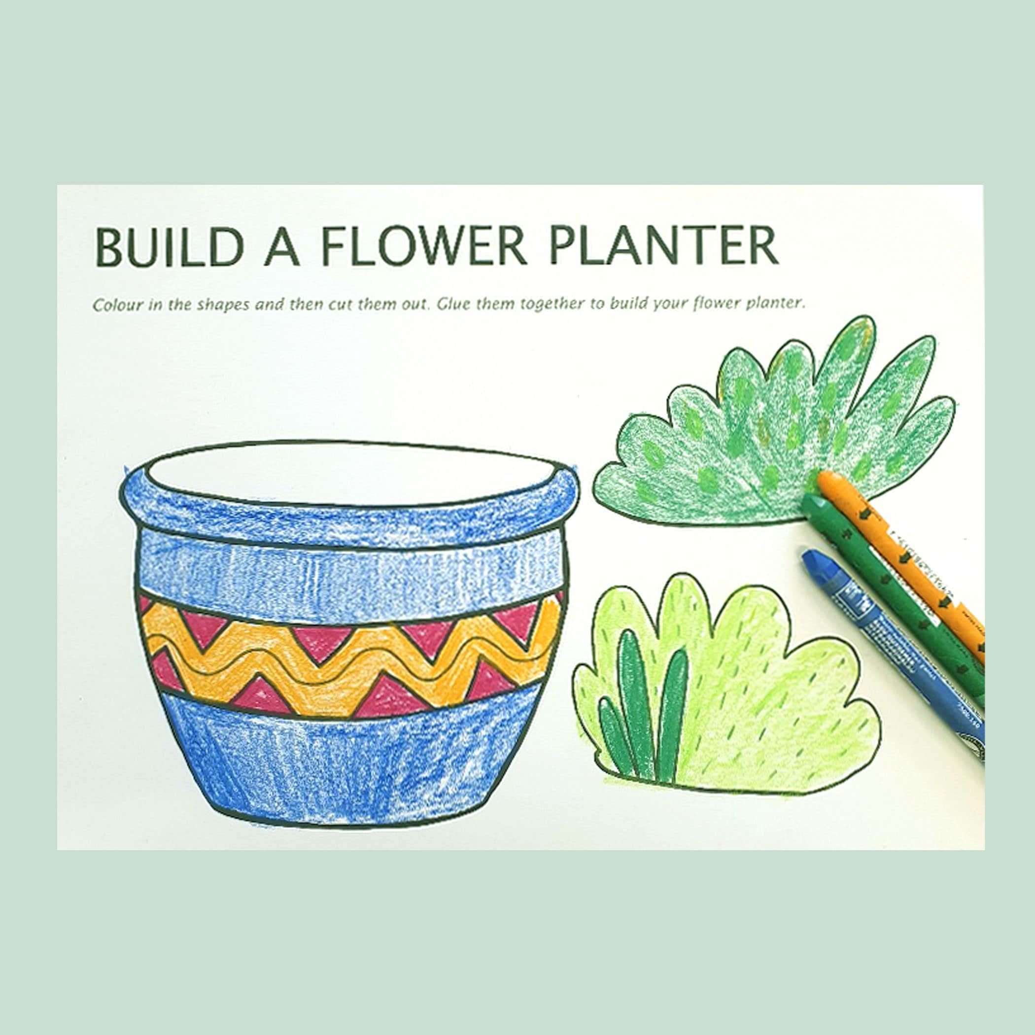 Build a Planter, Flower Printable, Activity Sheets, Paper Craft Kit ...