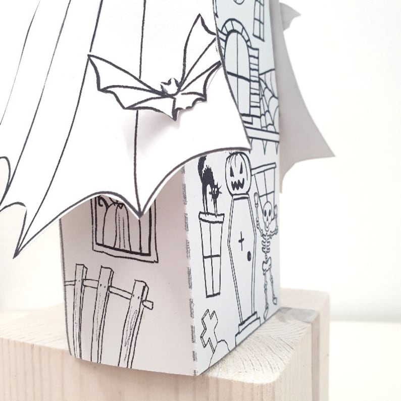 Printable Paper Haunted House Craft Kit: Halloween Activity (digital ...