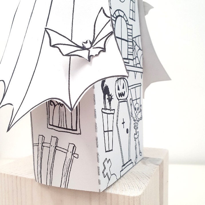 Printable Paper Haunted House Craft Kit: Halloween Activity (digital ...