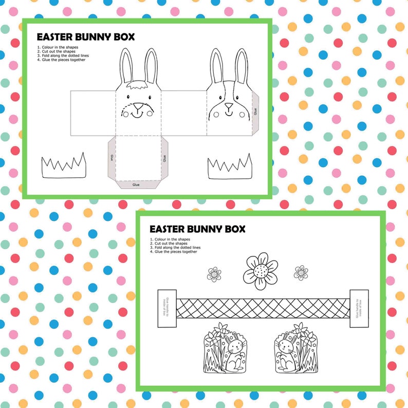 Paper EASTER BUNNY BOX Printable, Paper Gift Box Craft Kit, Cut and ...