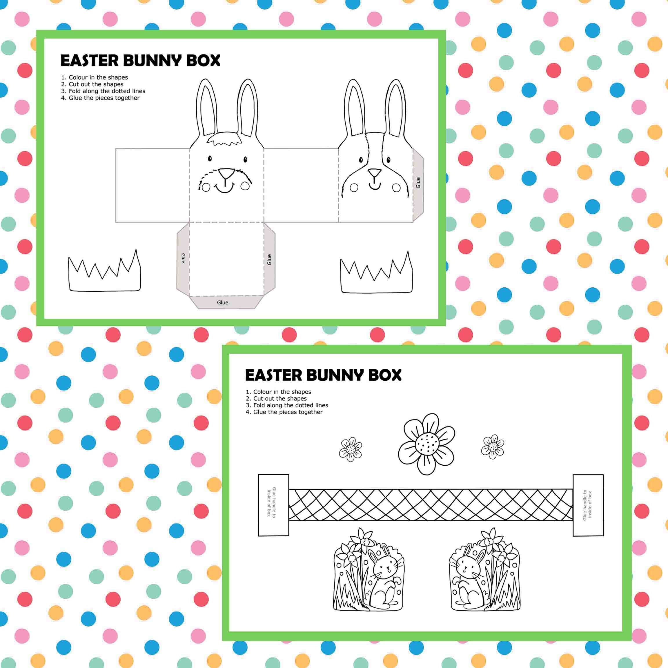 Paper EASTER BUNNY BOX Printable, Paper Gift Box Craft Kit, Cut and ...