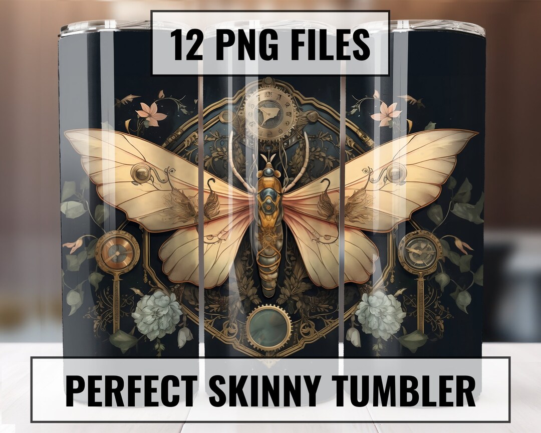 Artisan Magic Witchcraft Mystical Moths 12 Skinny Tumbler DIGITAL ...