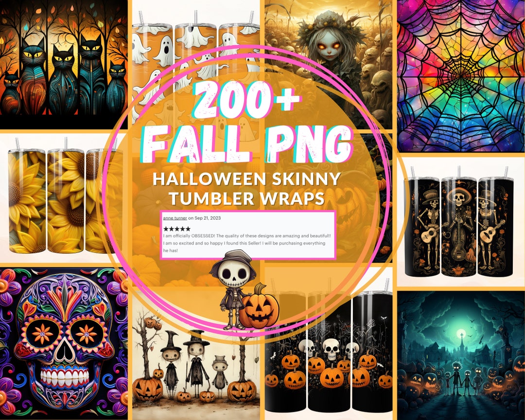 200+ Fall PNG Straight Skinny Tumbler Seasonal Download, Witchy Cats ...