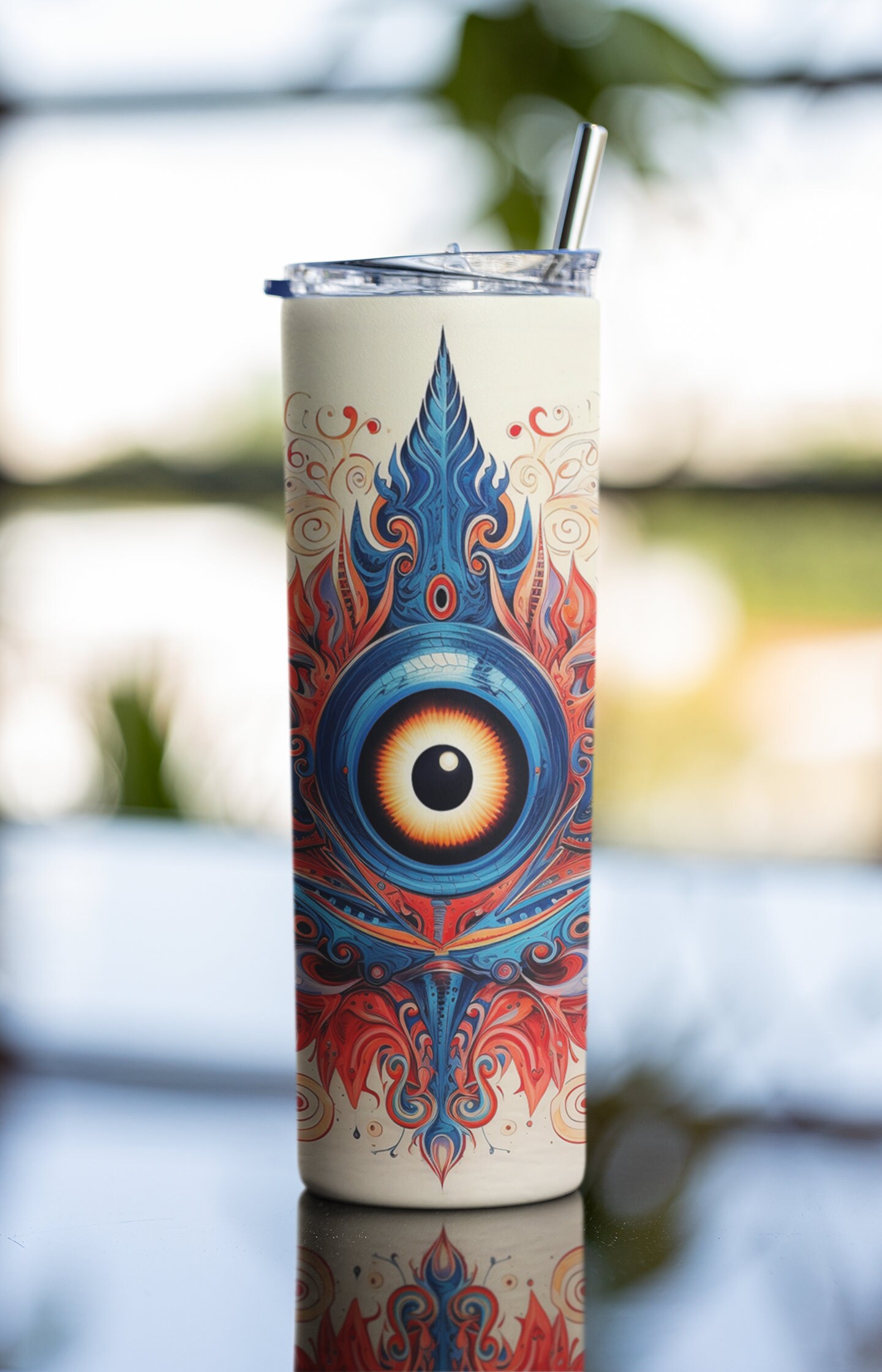 Ornate Evil Eye Neo-traditional Skinny Tumbler Intricate Detailed ...