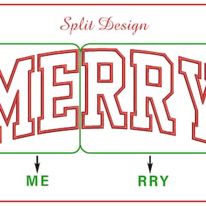 Merry Applique Embroidery Machine Sign Merry Christmas Design Satin ...