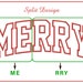 Merry Applique Embroidery Machine Sign Merry Christmas Design Satin ...