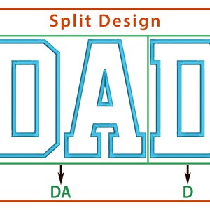 Dad Applique Embroidery Machine Sign Design Satin Stitch Father's Day ...