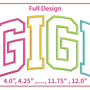 Gigi Applique Embroidery Machine Sign Design Satin Stitch Mother's Day ...
