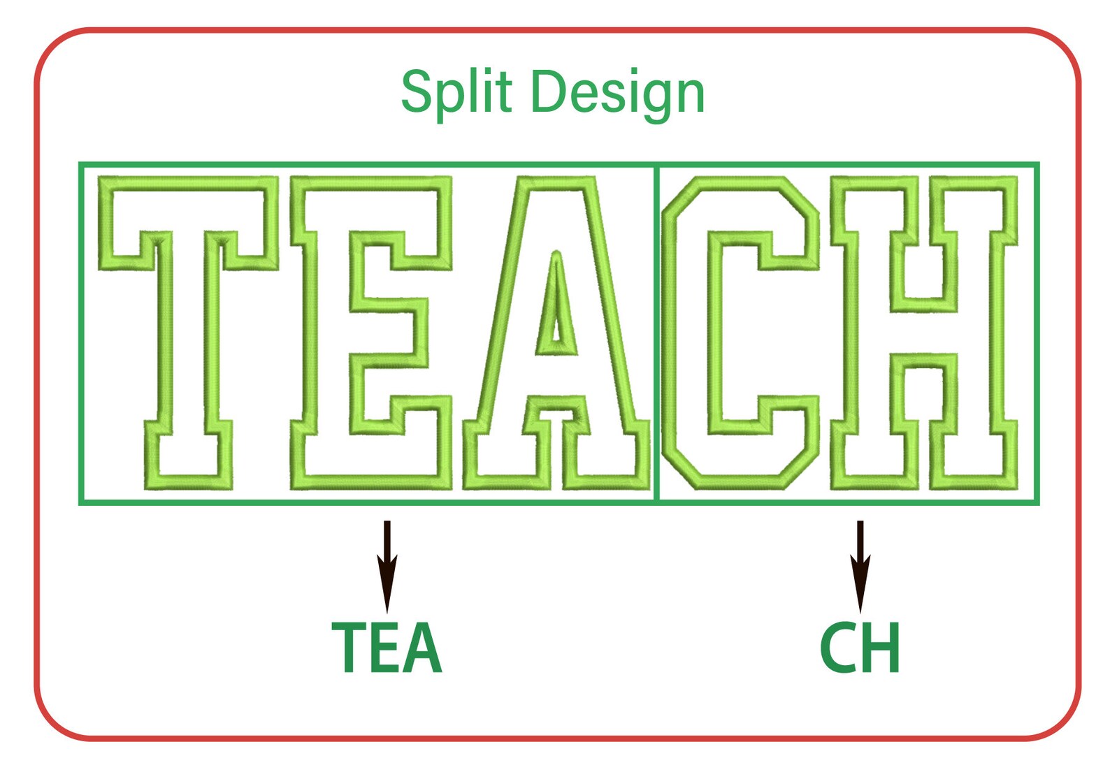 Teach Applique Embroidery Machine Sign Design Satin Stitch Teacher ...