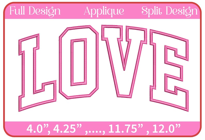 Love Applique Embroidery Machine Valentine Design Satin Stitch Designs ...