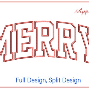 Merry Applique Embroidery Machine Sign Merry Christmas Design Satin ...