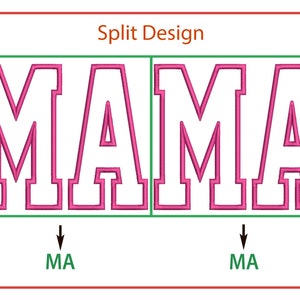 Mama Applique Embroidery Machine Sign Design Satin Stitch Mother's Day ...
