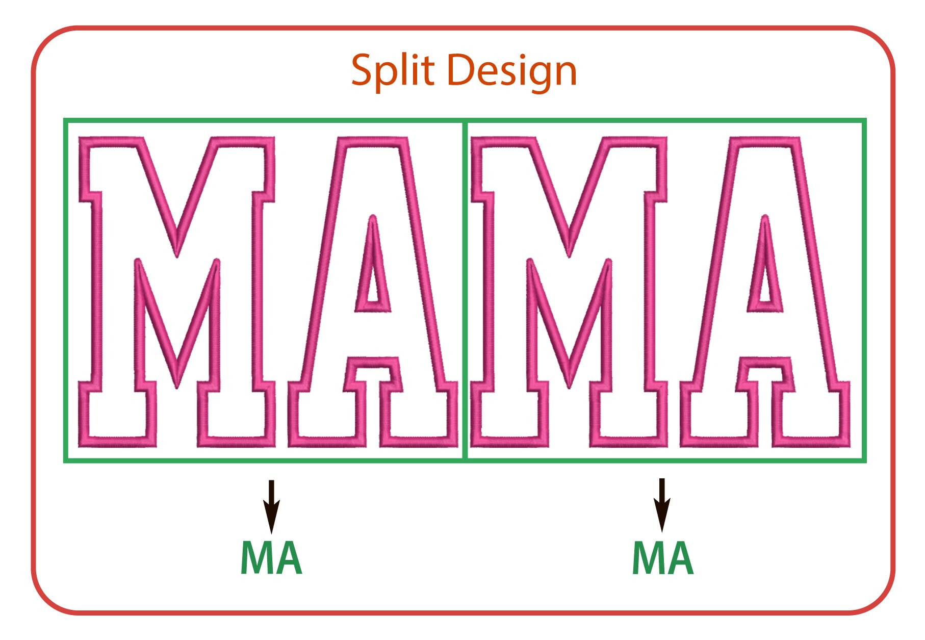 Mama Applique Embroidery Machine Sign Design Satin Stitch - Etsy UK