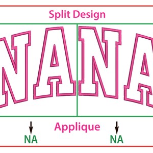 Nana Applique Embroidery Machine Sign Design Satin Stitch Mother's Day ...