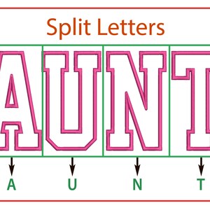 Auntie Applique Embroidery Machine Sign Aunt Design Satin Stitch Mother ...
