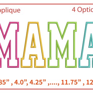 Mama Applique Embroidery Machine Sign Design Satin Stitch Mother's Day ...