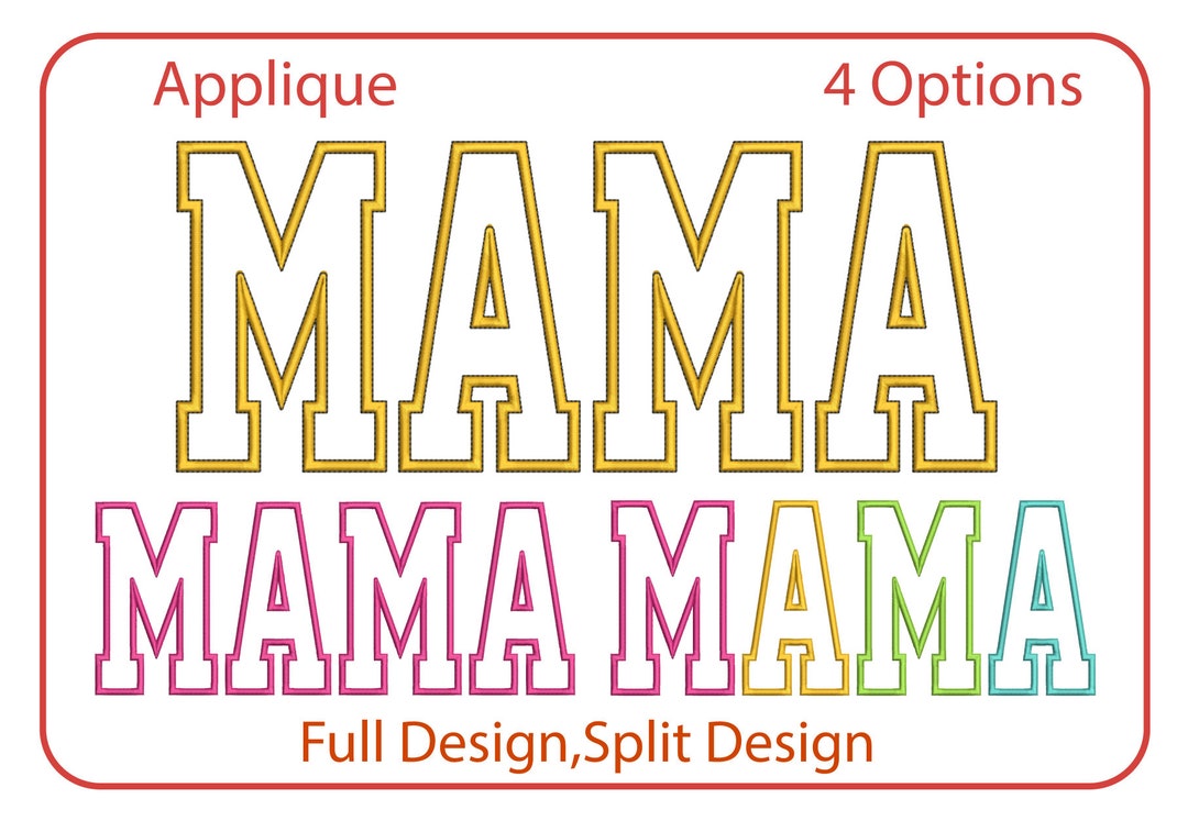 Mama Applique Embroidery Machine Sign Merry Christmas Design Satin ...