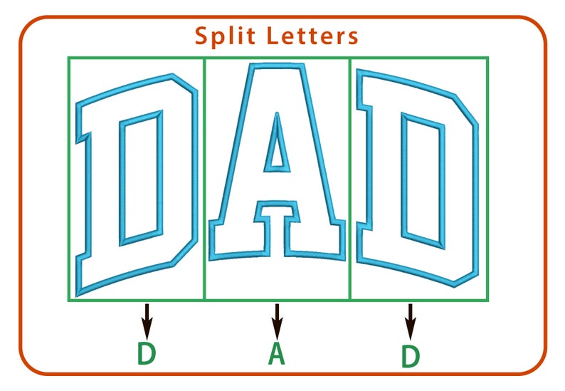 Dad Applique Embroidery Machine Sign Design Satin Stitch Father's Day ...