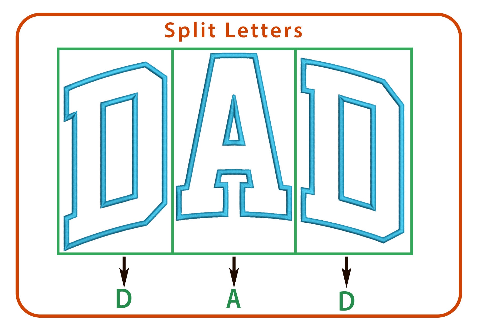 Dad Applique Embroidery Machine Sign Design Satin Stitch Father's Day ...