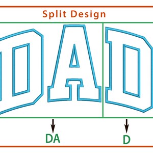 Dad Applique Embroidery Machine Sign Design Satin Stitch Father's Day ...