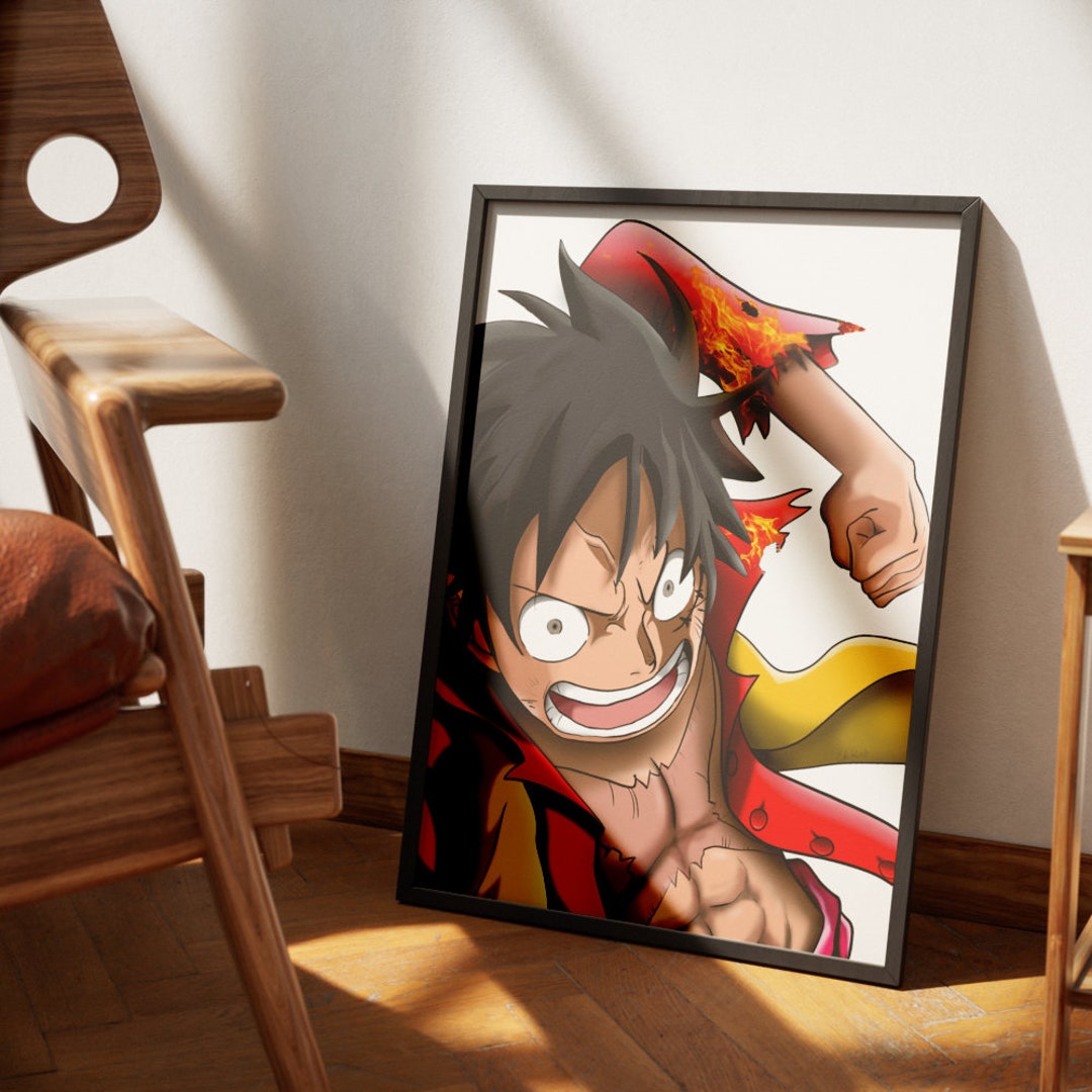 Luffy Anime Poster One Piece Home Decor 11 Different Sizes White ...