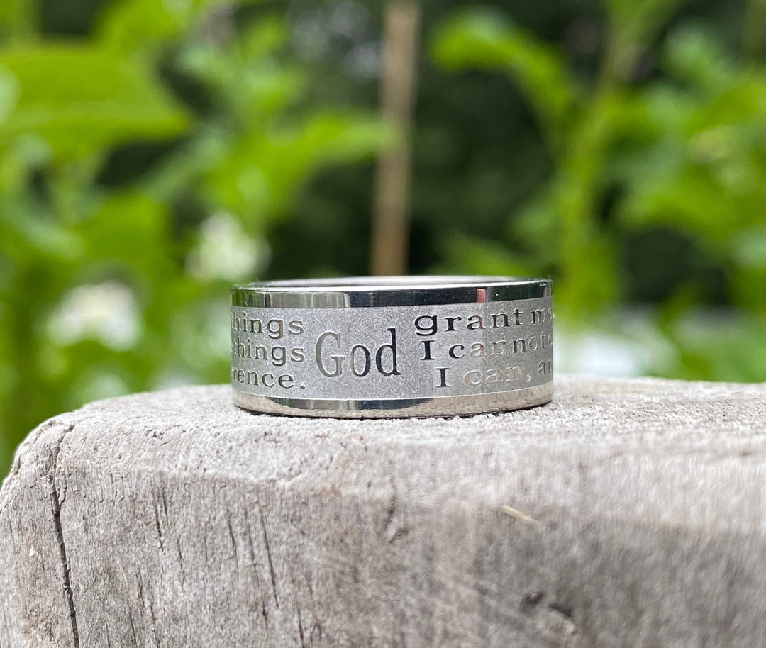 Serenity Prayer Ring Stainless Steel Ring Stoic Stoicism AA Alcoholics ...