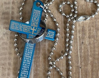 Swarovski Crystal Red Cross Believe God Lord's Prayer Jesus Christ Gold ...