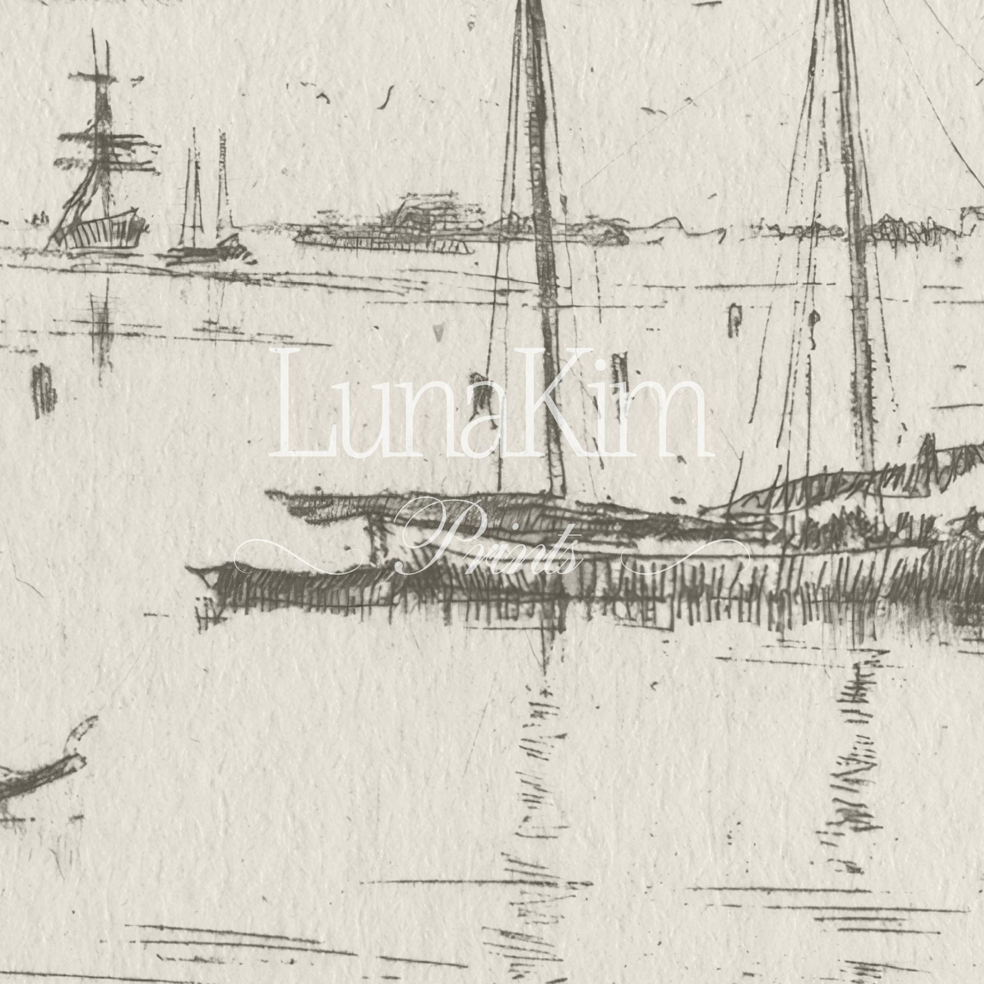 Minimal Boat Sketch Lagoon Drawing Digitial Download - Etsy
