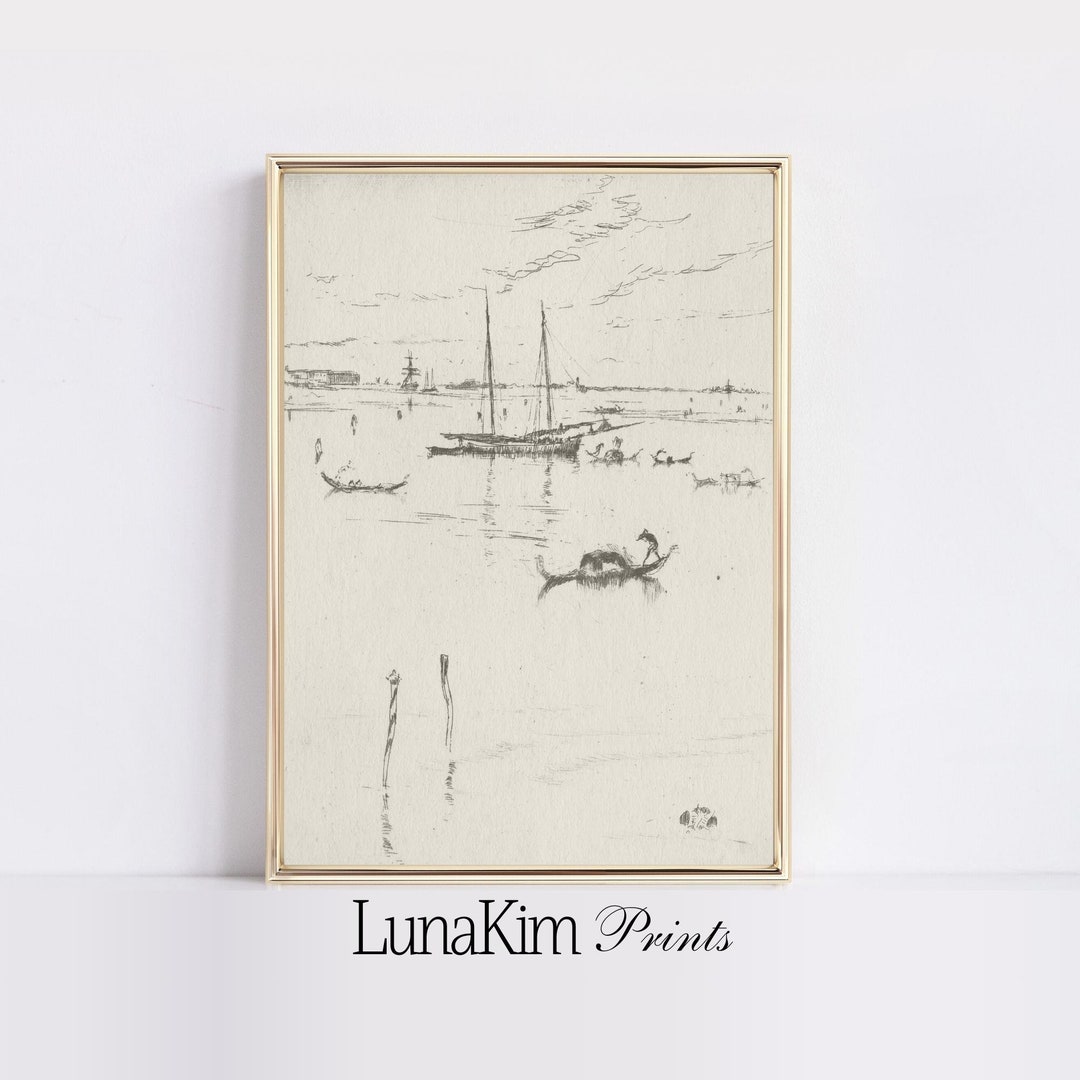 Minimal Boat Sketch | Lagoon Drawing | Digital Download | Neutral ...