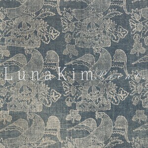 Blue Pattern Vintage European Textile PRINTABLE Blue Bird Wall Art ...