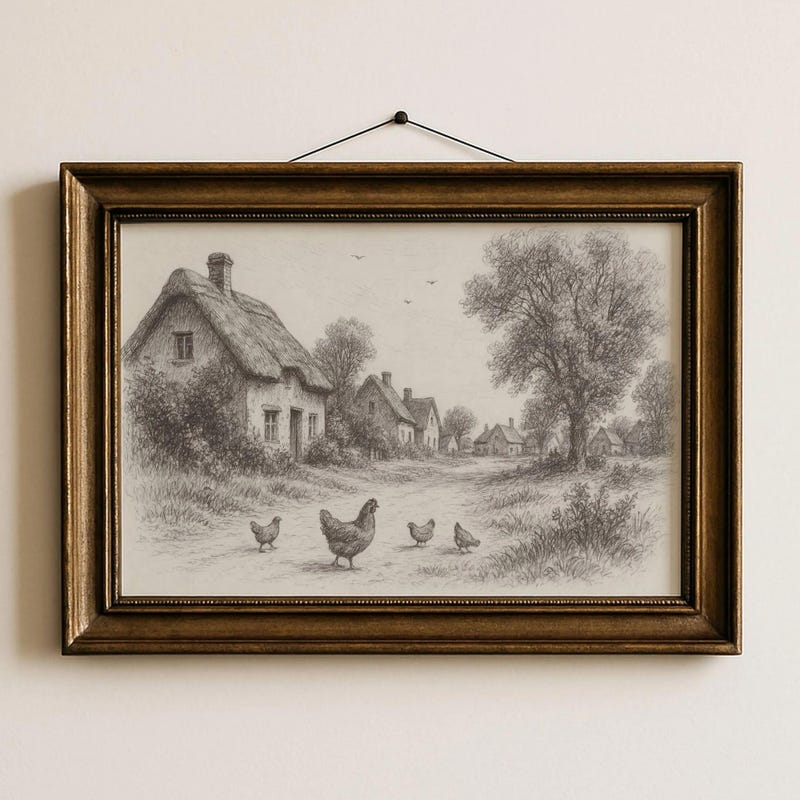 Rural Kitchen Drawings - Etsy UK