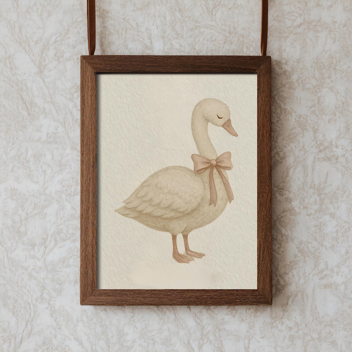 Swan With Bow PRINTABLE for Girl Room Nursery Wall Art Toddler Bedroom ...