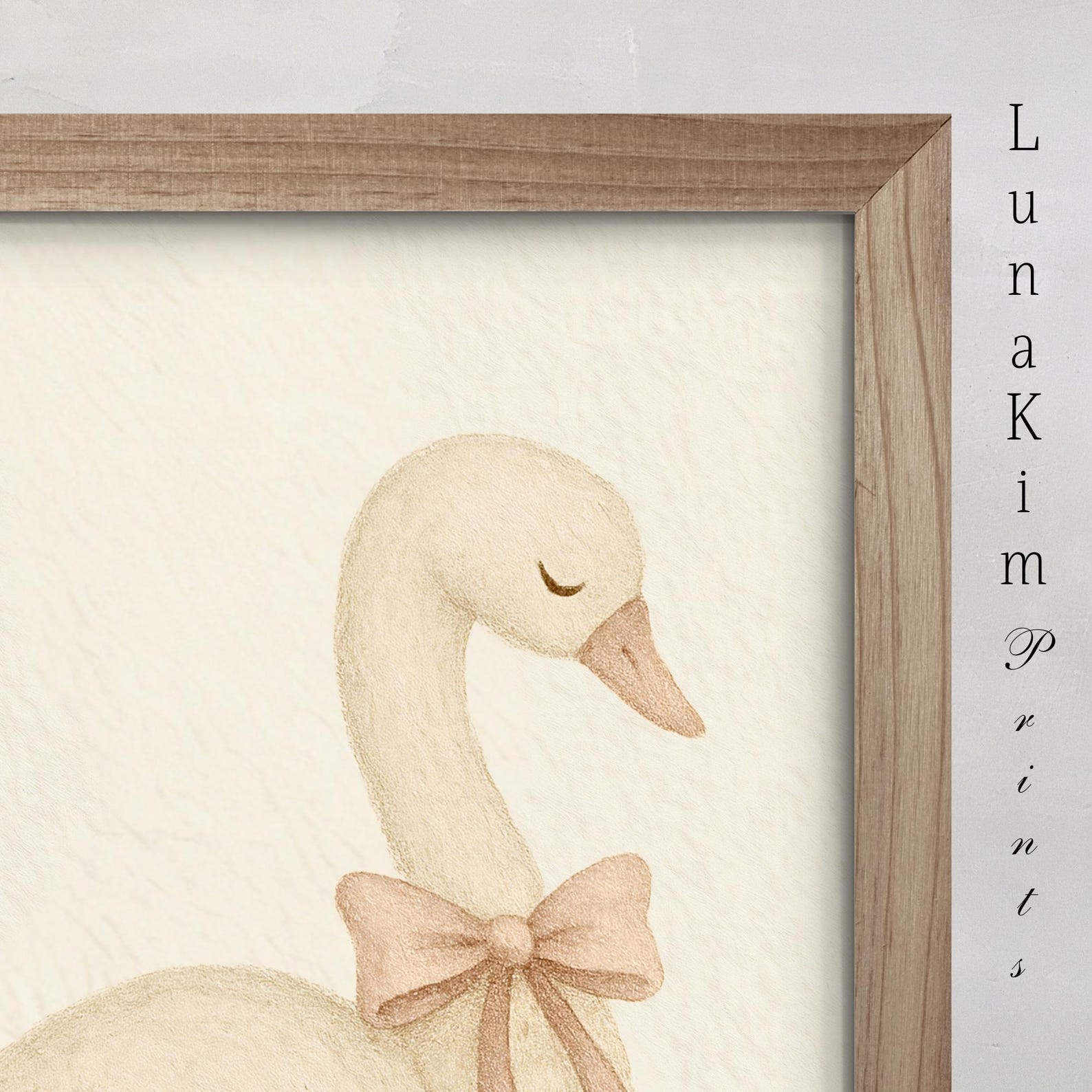 Swan With Bow PRINTABLE for Girl Room Nursery Wall Art Toddler Bedroom ...
