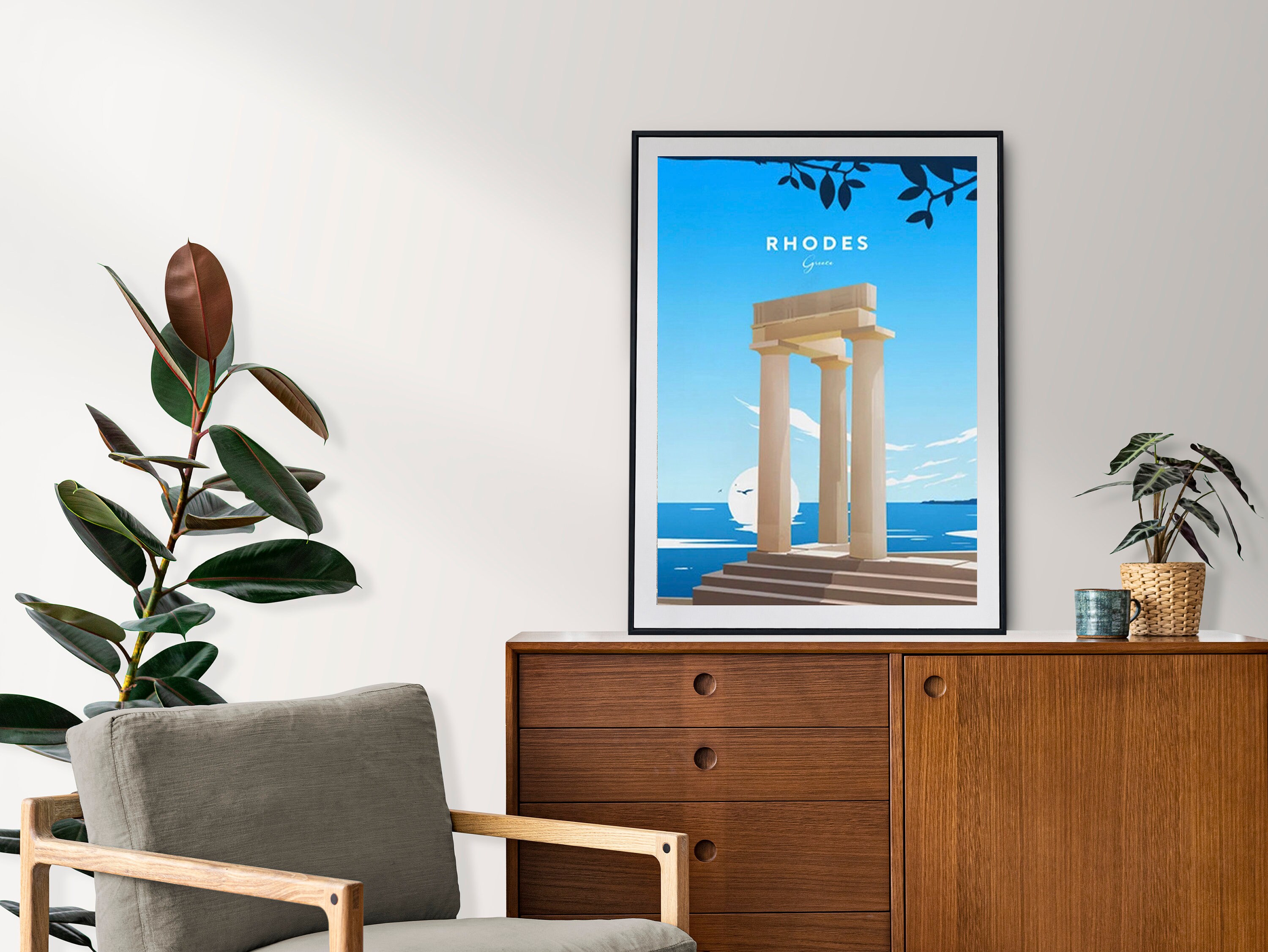 Rhodes Travel Poster Rhodes Poster Greece Travel Poster Print ...